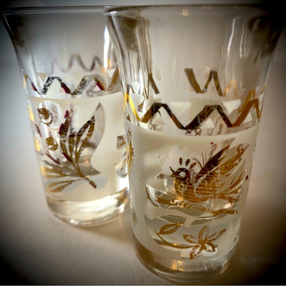 Dining | Vintage 6s Hollywood Regency Shot Glass Set Of Two 22kt Gold ...